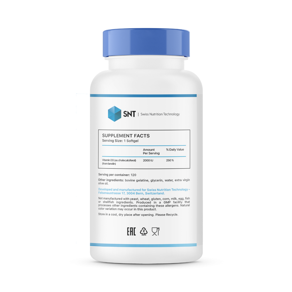 SNT Vitamin D3 2000 IU, 120 капсул - купить в Москве в интернет-магазине